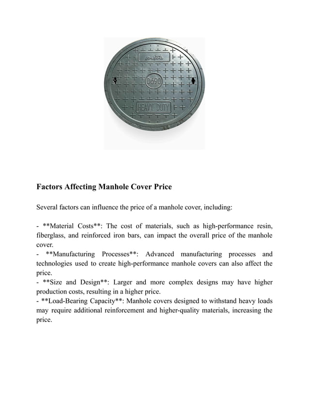 Manhole Covers_ Design, Durability & Innovation.pdf | Civil Engineering ...