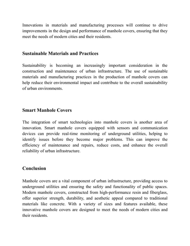 Manhole Covers_ Design, Durability & Innovation.pdf | Civil Engineering ...