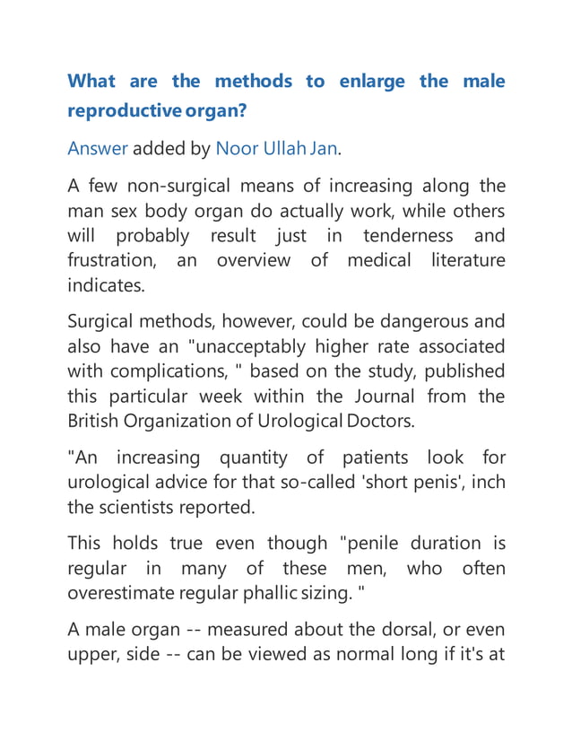 Manhood size enlargement | PDF