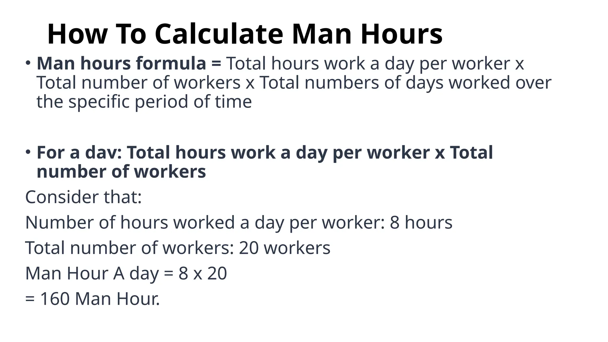 MAN HOUR.pptx Calculating Man Hours Per Month | PPTX