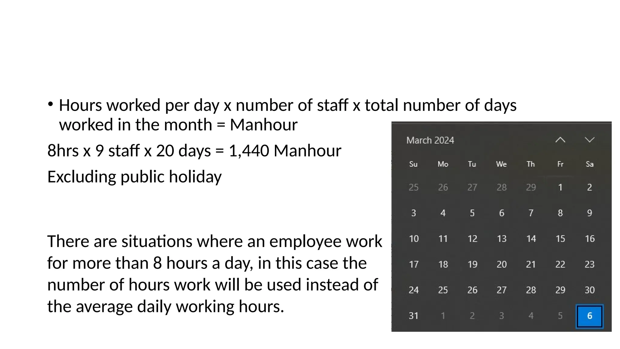 MAN HOUR.pptx Calculating Man Hours Per Month | PPTX