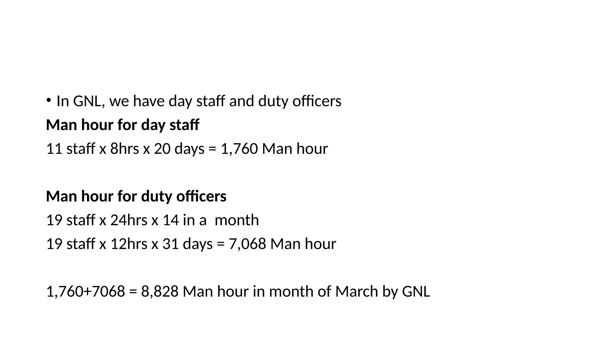 MAN HOUR.pptx Calculating Man Hours Per Month | PPTX
