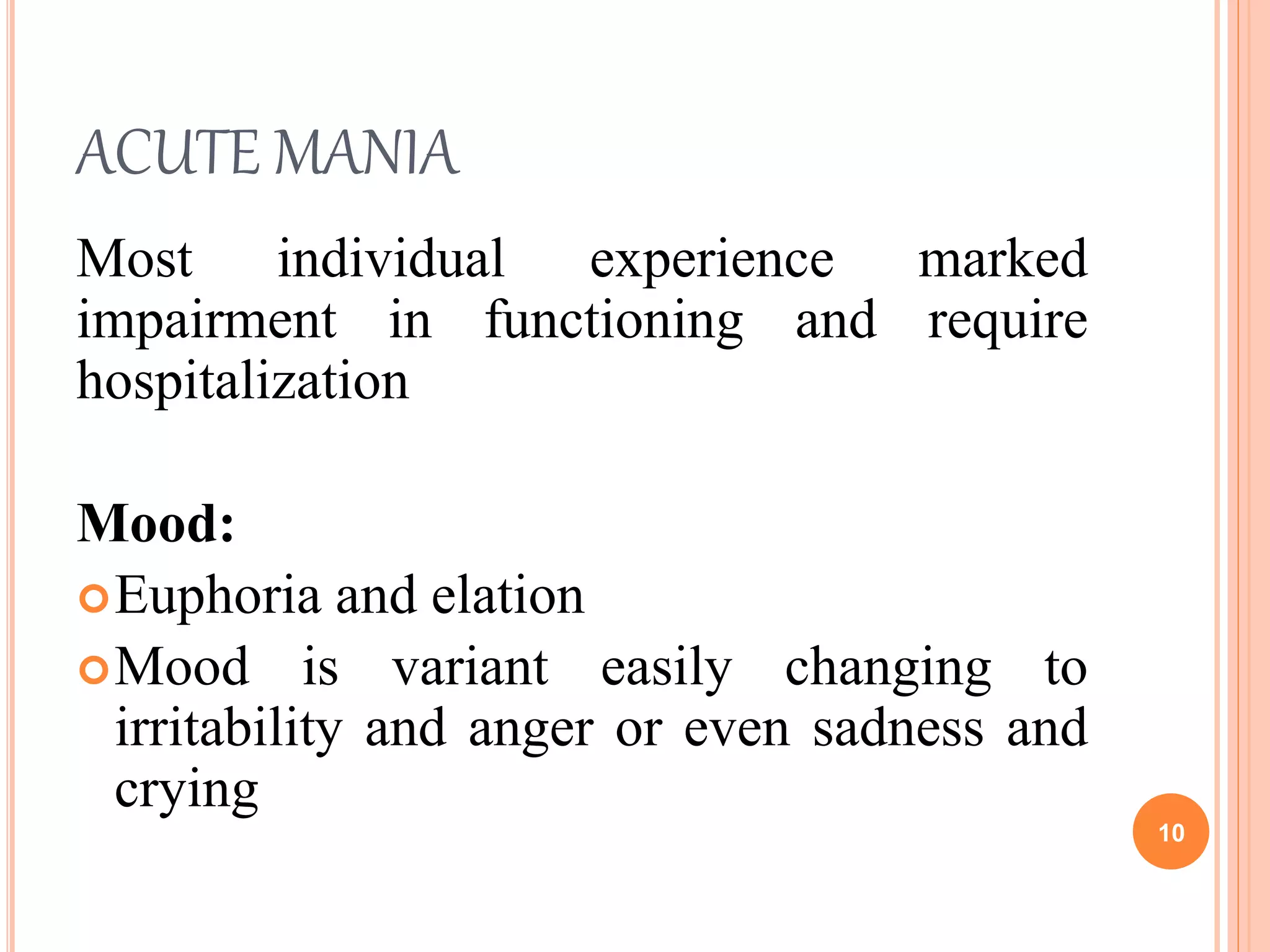 Mania. bipolar disorder. manic disorder | PPTX