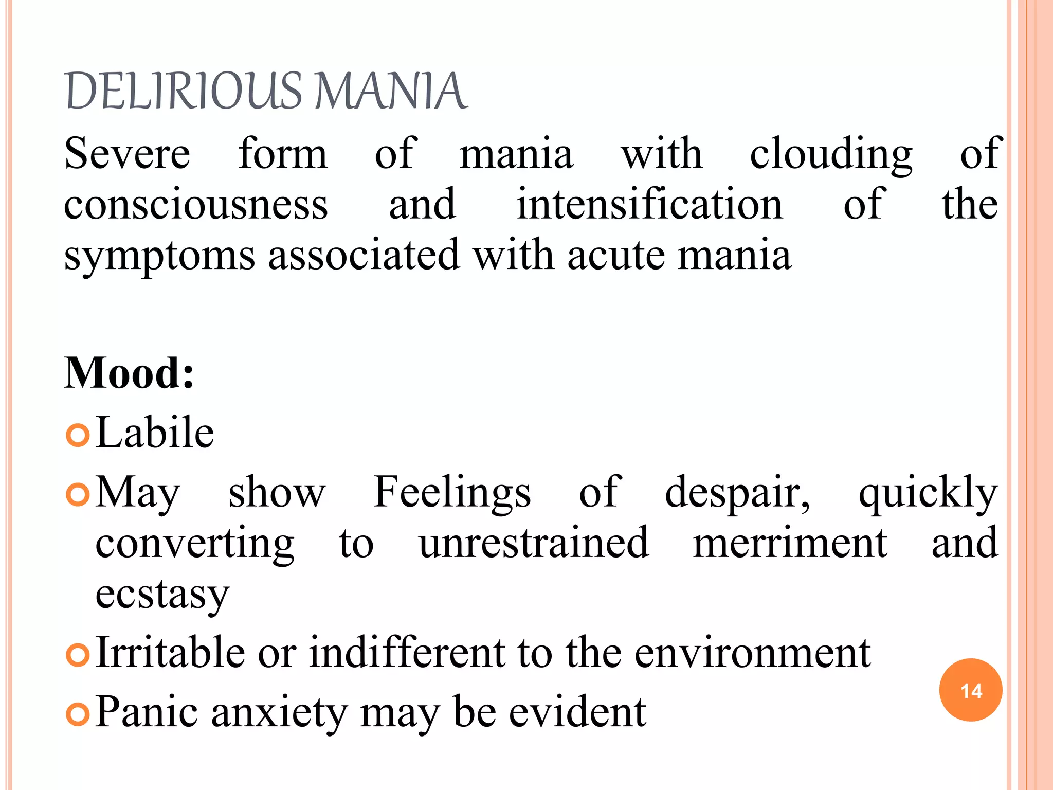 Mania. bipolar disorder. manic disorder | PPTX