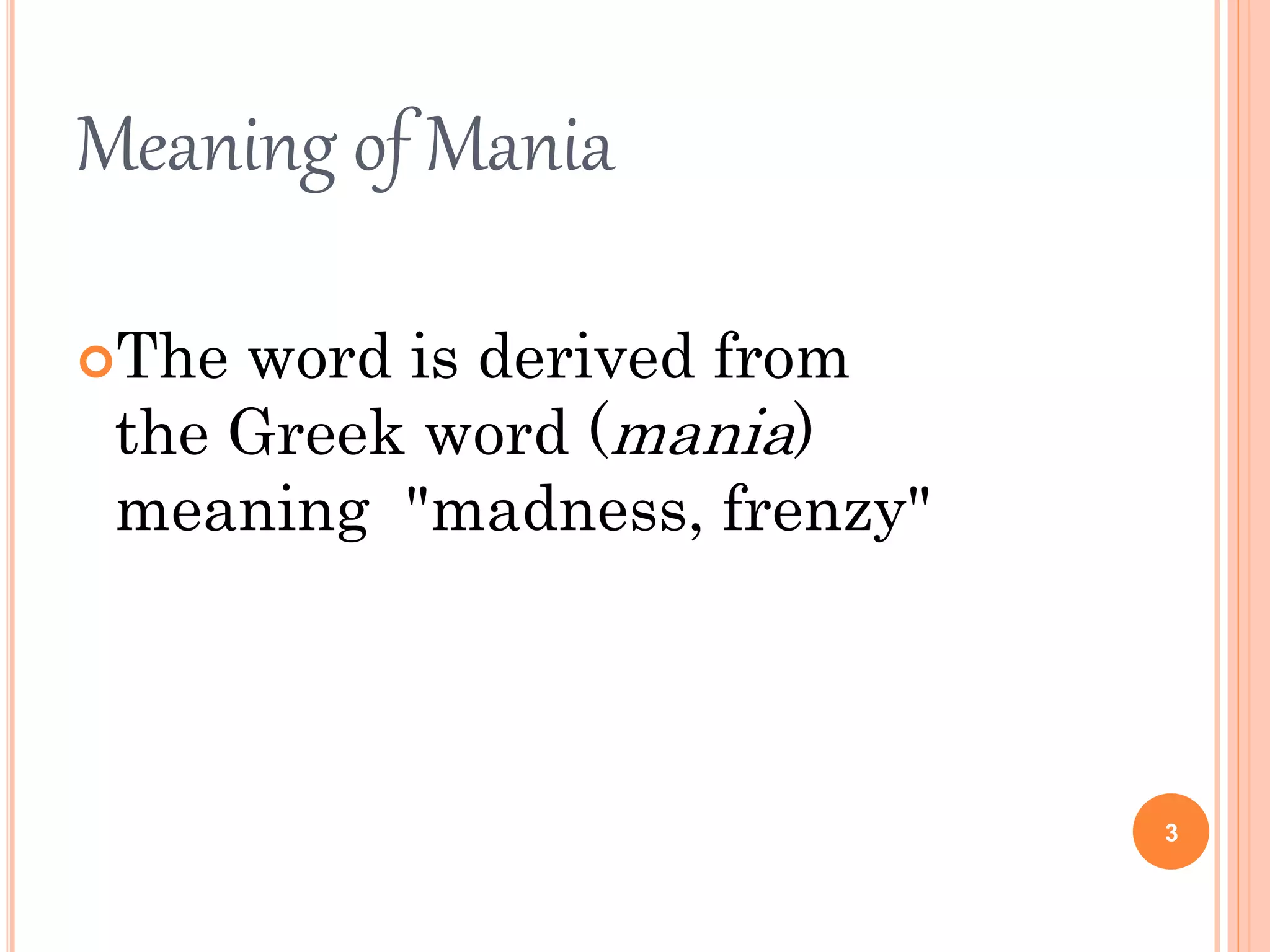 Mania. bipolar disorder. manic disorder | PPTX