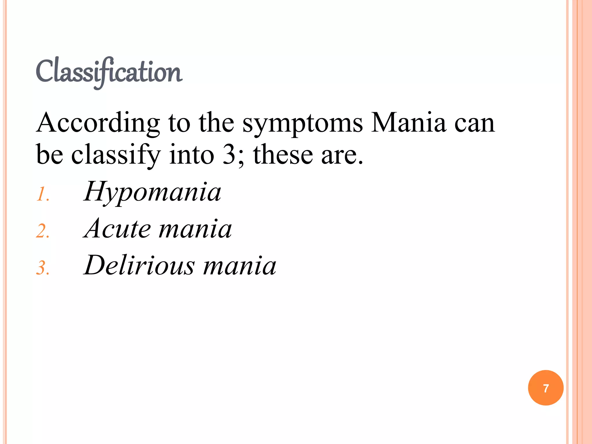 Mania. bipolar disorder. manic disorder | PPTX