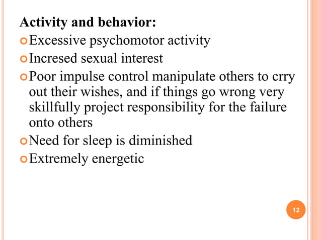 Mania. bipolar disorder. manic disorder | PPTX | Brain and Nervous ...