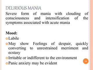 Mania. bipolar disorder. manic disorder | PPTX