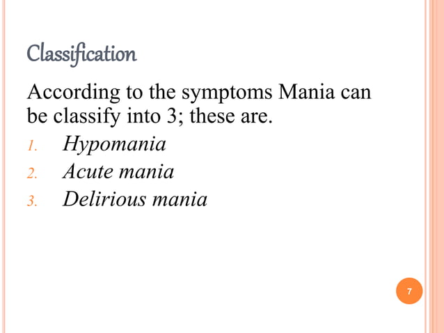 Mania. bipolar disorder. manic disorder | PPTX | Brain and Nervous ...