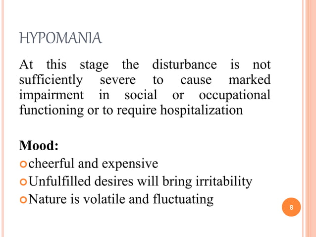 Mania. bipolar disorder. manic disorder | PPTX | Brain and Nervous ...