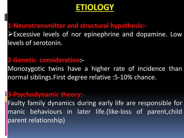 Mania | PPTX | Mental Health | Diseases and Conditions