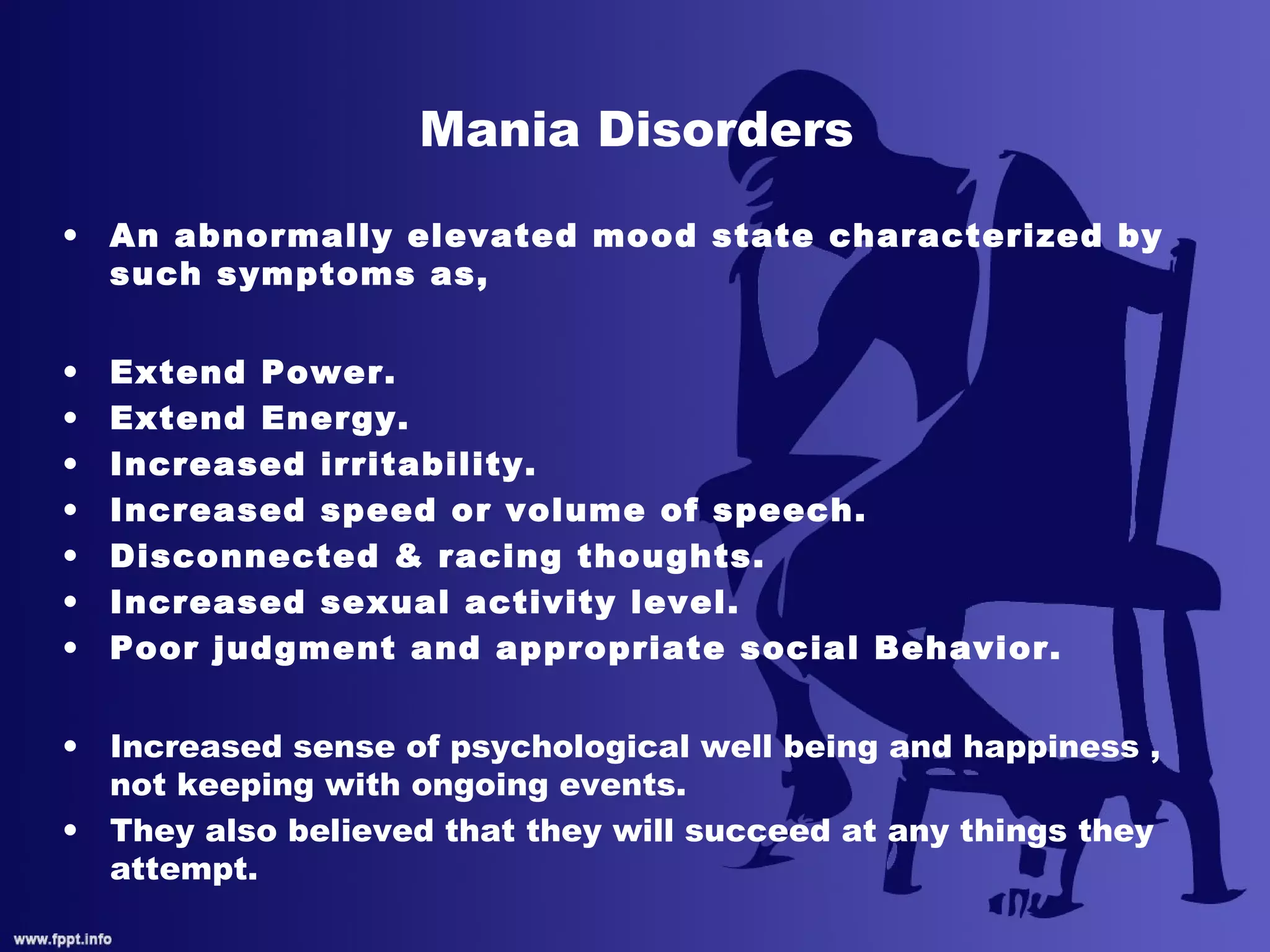 Mania disorders | PPT
