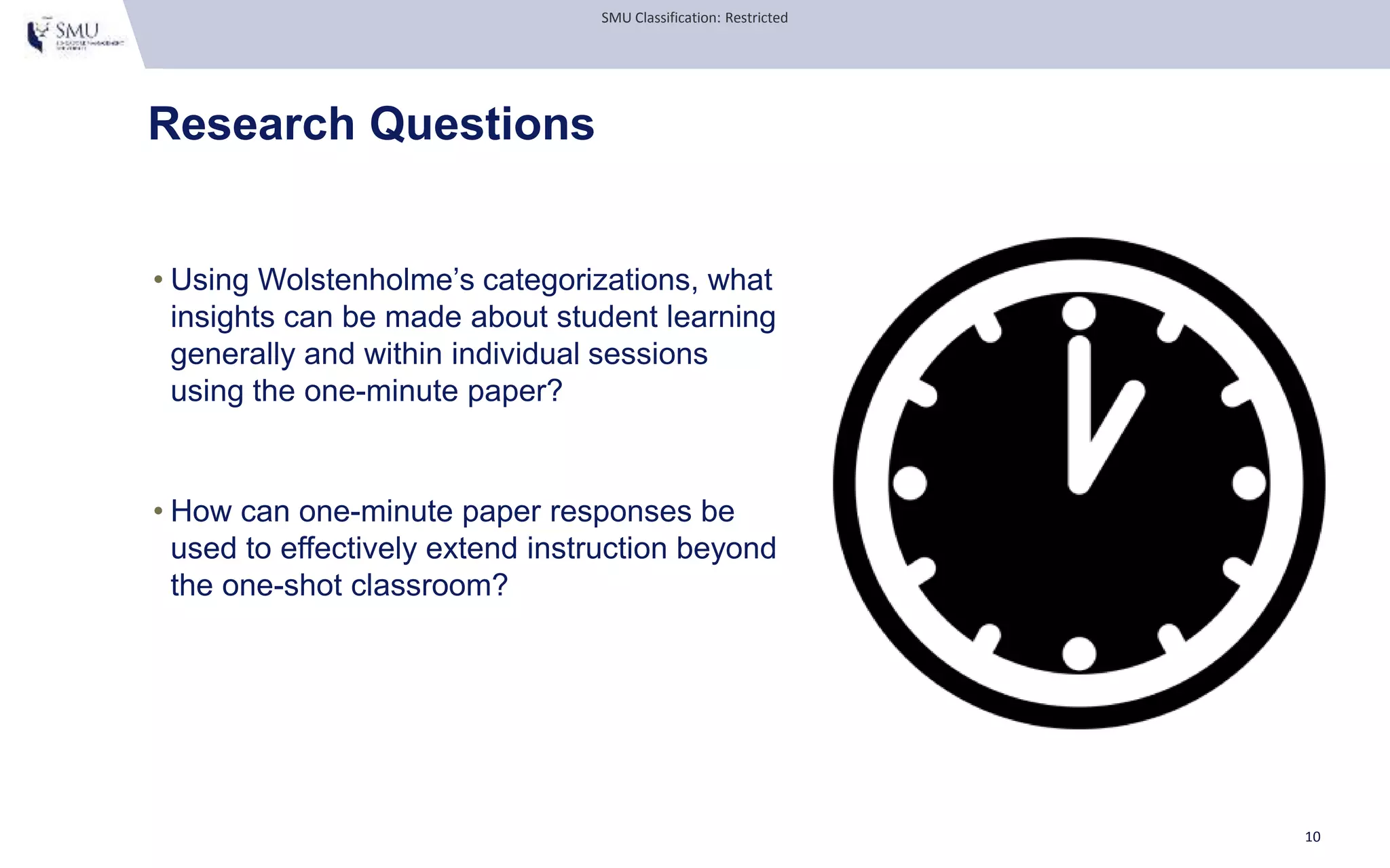 Revisiting the One-Minute Paper: Personal Reflections, Student ...