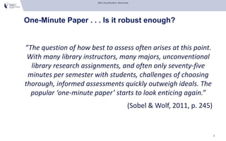 Revisiting the One-Minute Paper: Personal Reflections, Student ...
