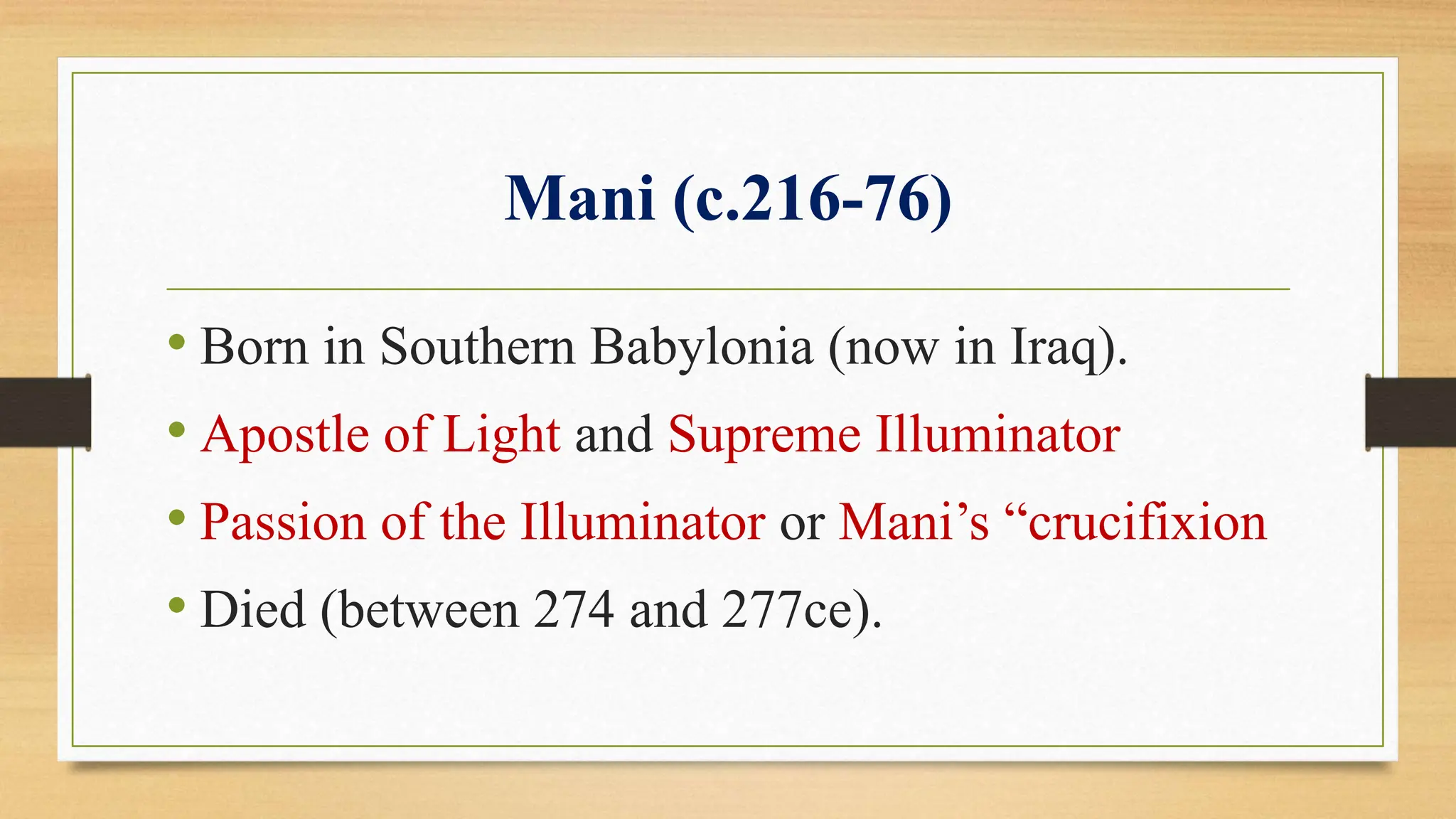 Powerpoint Presentation on Manichaeism.pptx | Christianity | Religion ...