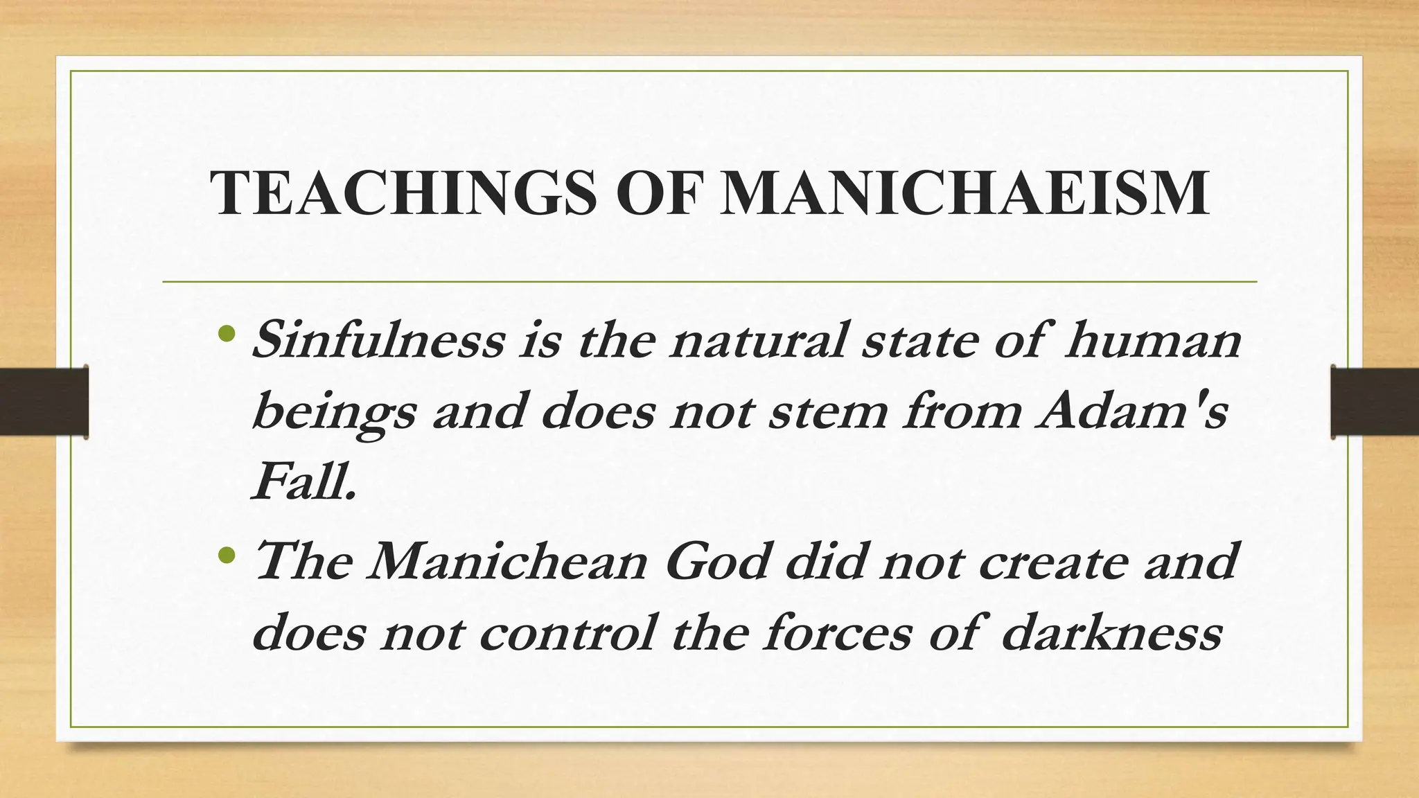 Powerpoint Presentation on Manichaeism.pptx | Christianity | Religion ...