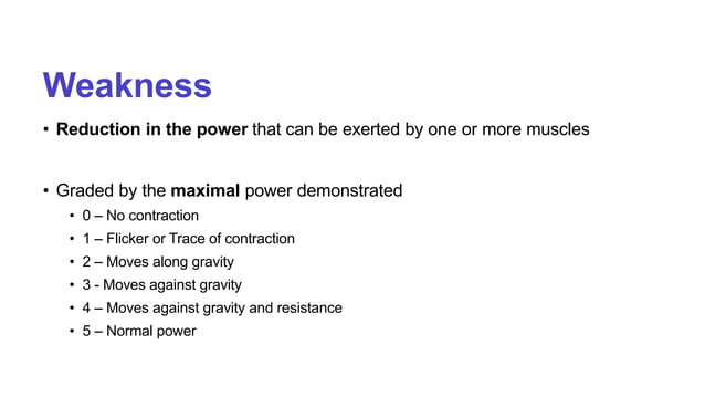 Manievelraaman's APPROACH TO NEUROLOGICAL WEAKNESS | PPTX | Physical ...
