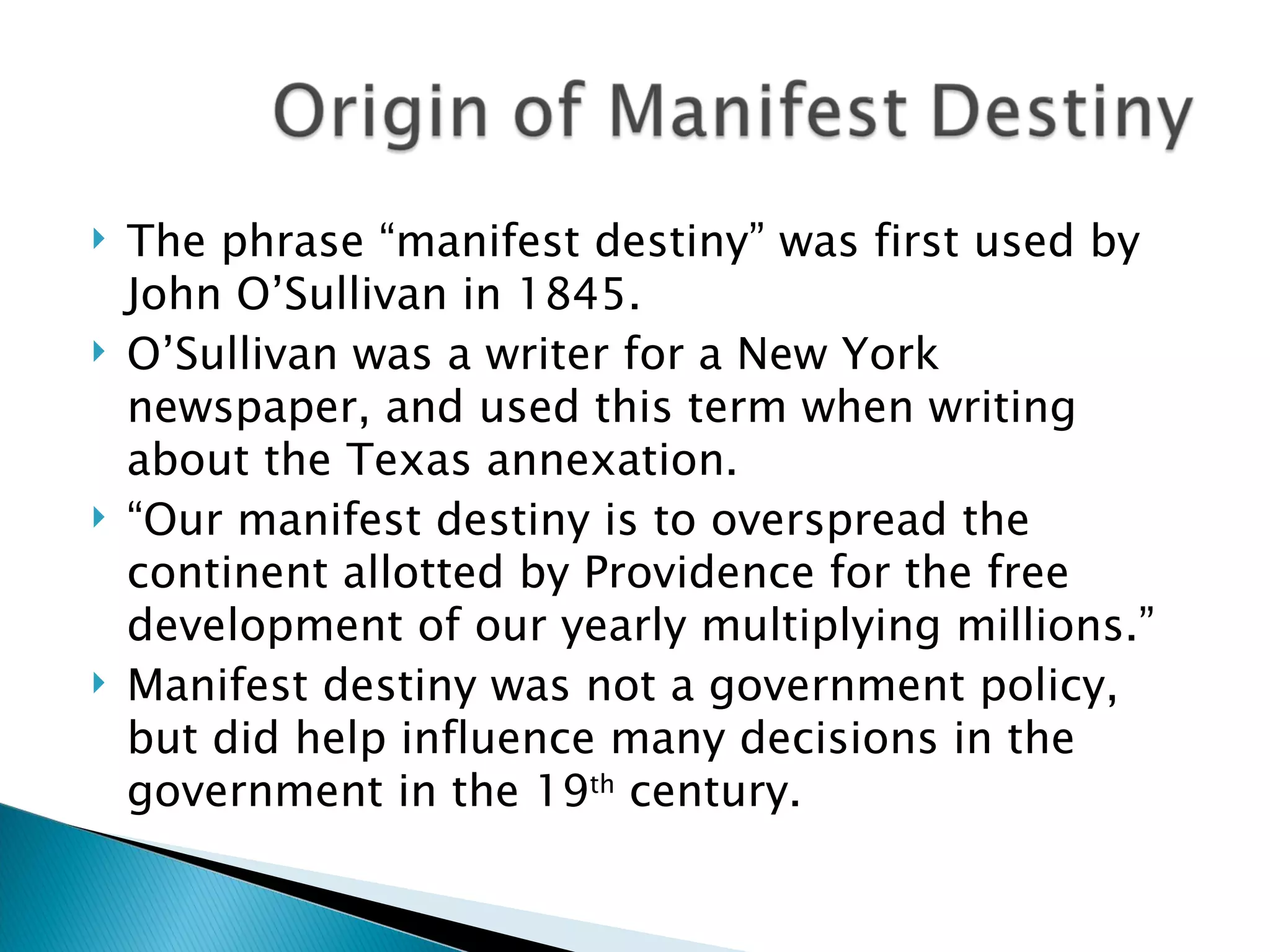 Manifest Destiny | PPT