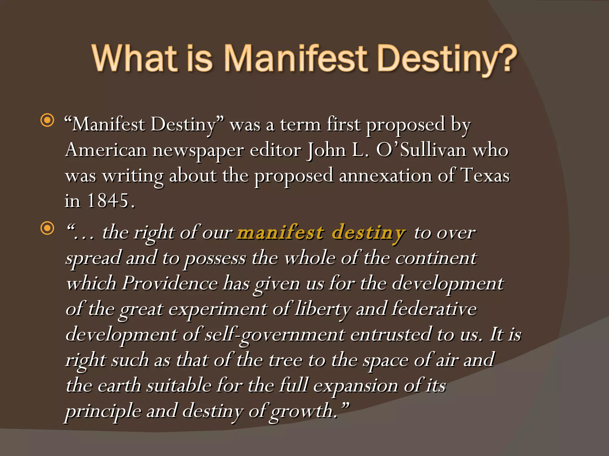 Manifest Destiny | PPT