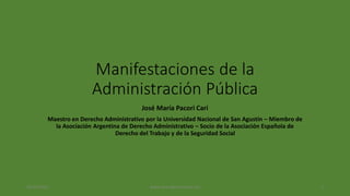 MANIFESTACIONES DE LA ADMINISTRACIÓN PÚBLICA - AUTOR JOSÉ MARÍA PACORI ...