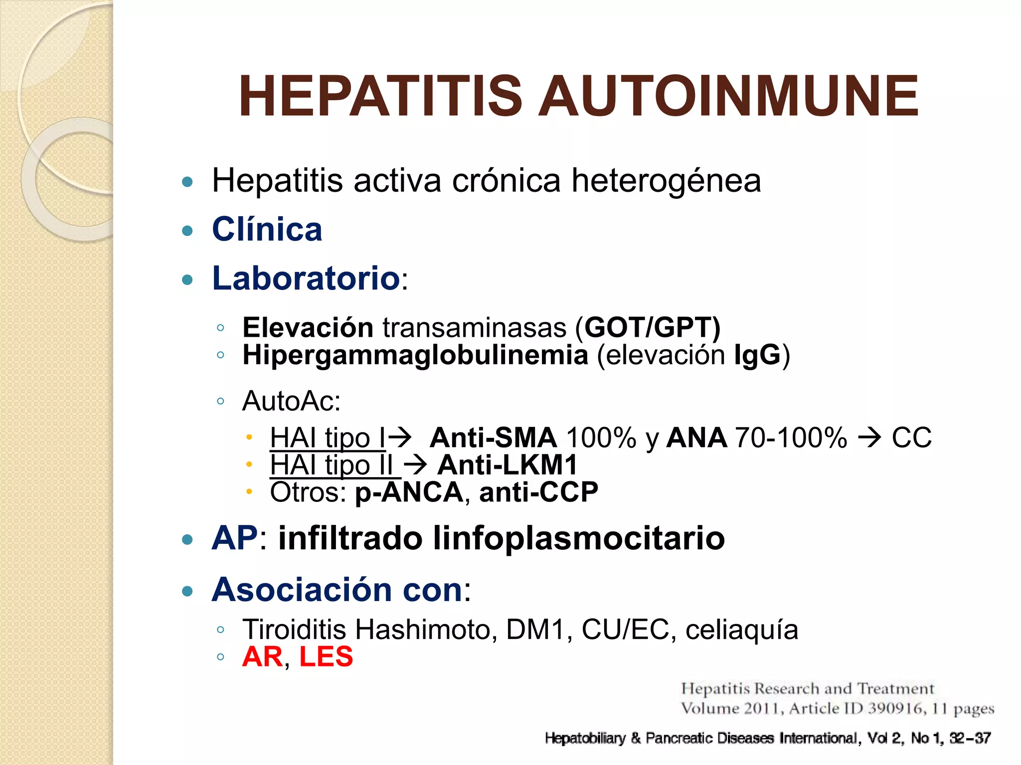 Manifestaciones hepaticas en enfermedades autoinmunes | PPT