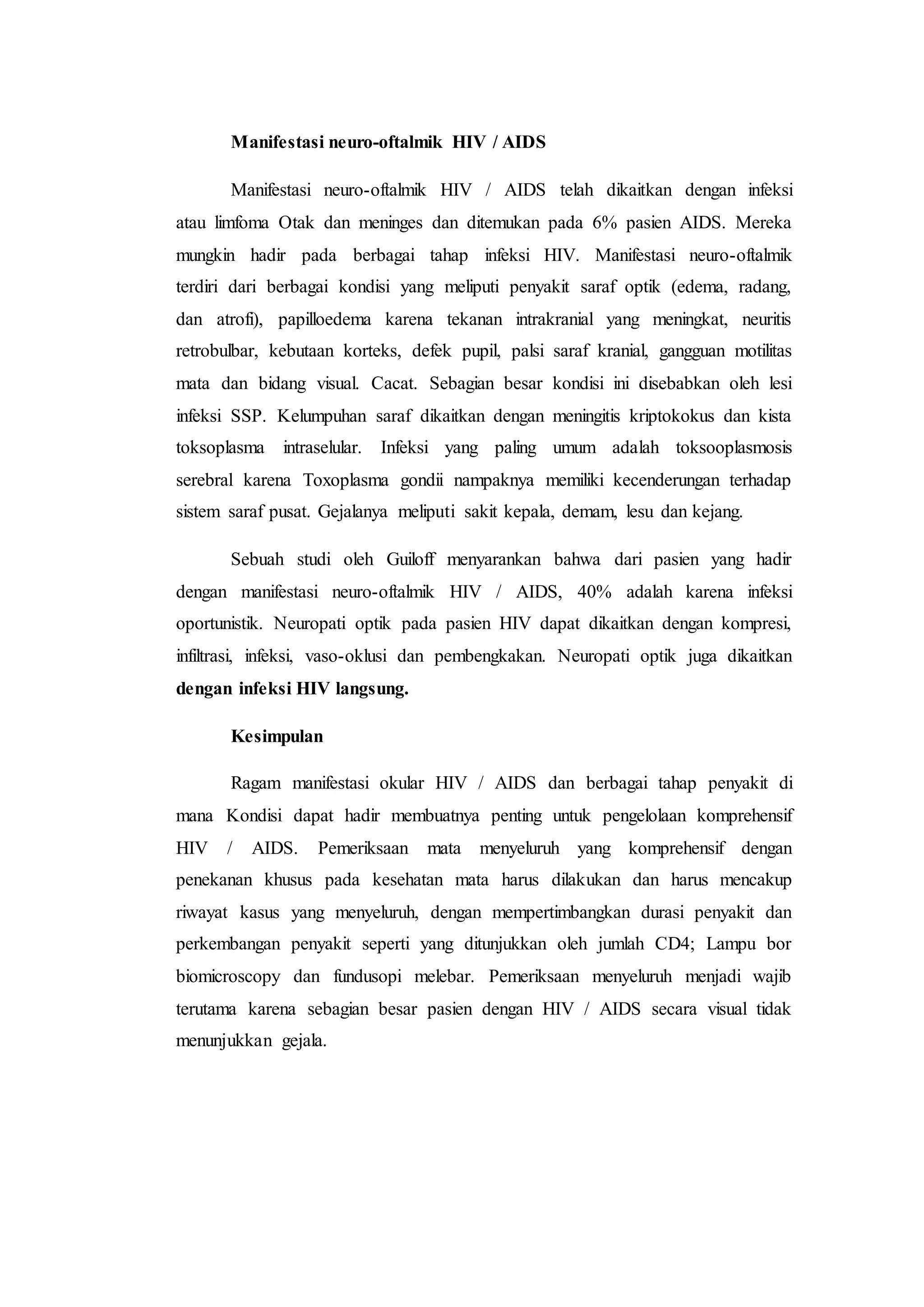 Manifestasi okuler pada hiv | DOCX