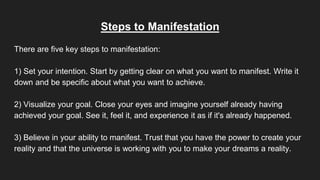 The Power of Manifestation: How to Create the Life You Want | PPTX
