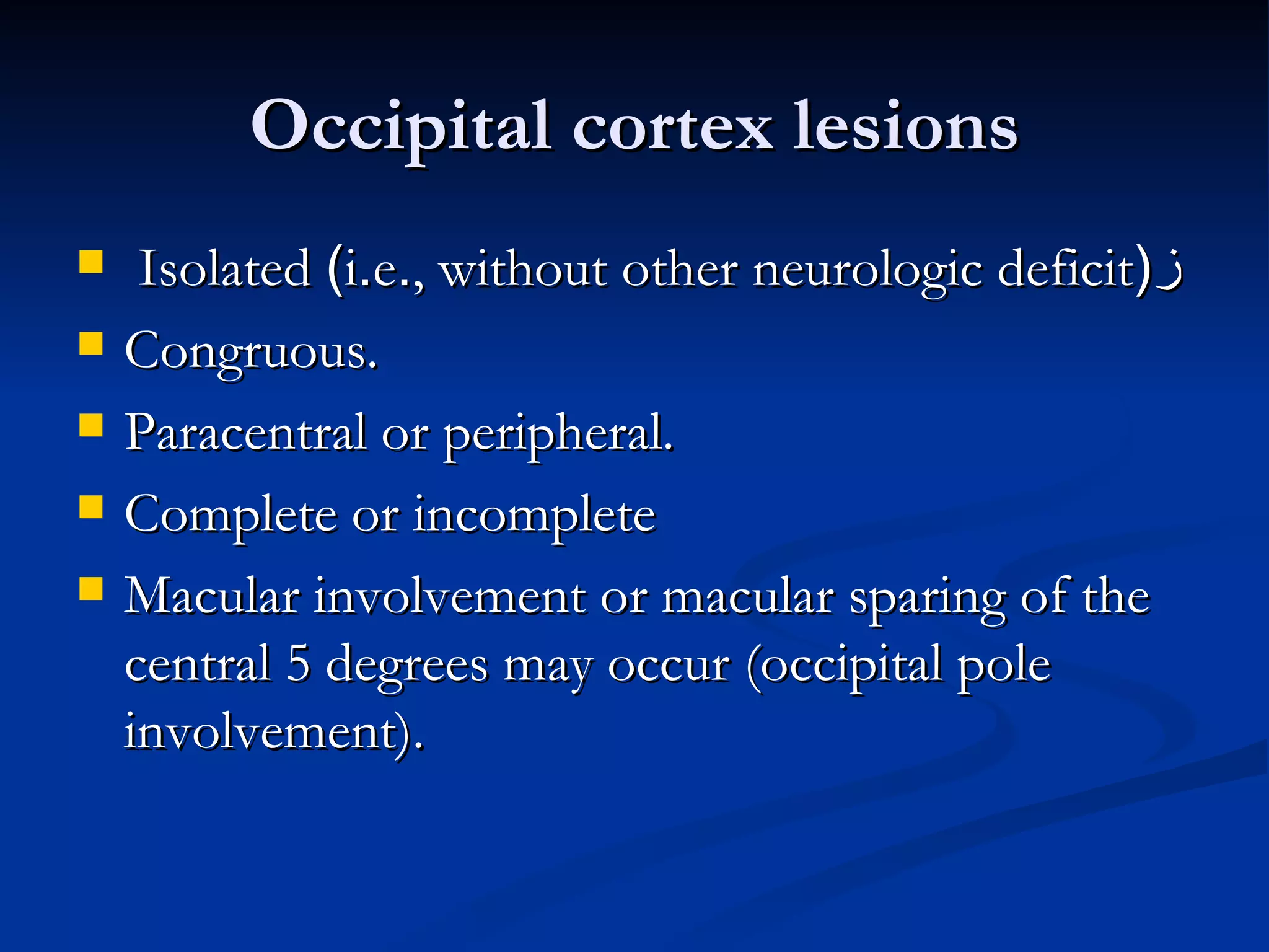Anatomy and Lesions of Visual Pathways | PPT