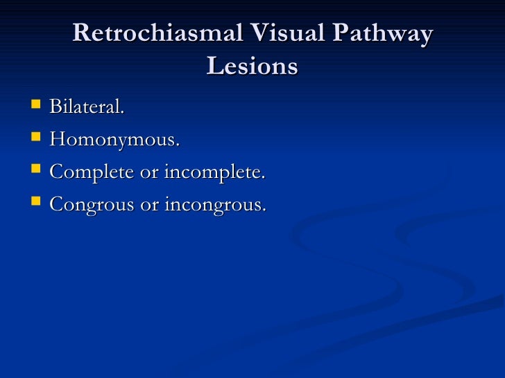 Anatomy and Lesions of Visual Pathways