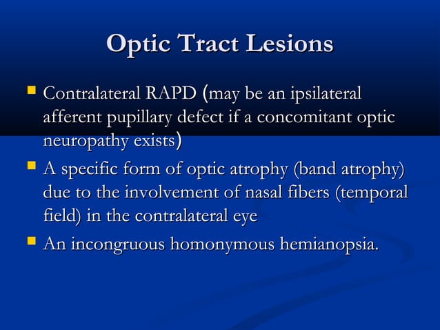 Manifestations of visual pathway lesions | PPT | Brain and Nervous ...
