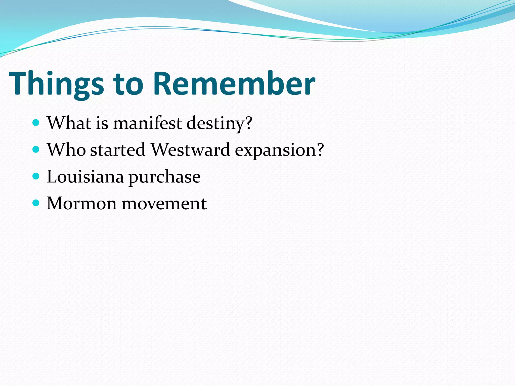 Manifest destiny | PPTX