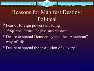 Manifest Destiny in the American history | PPT