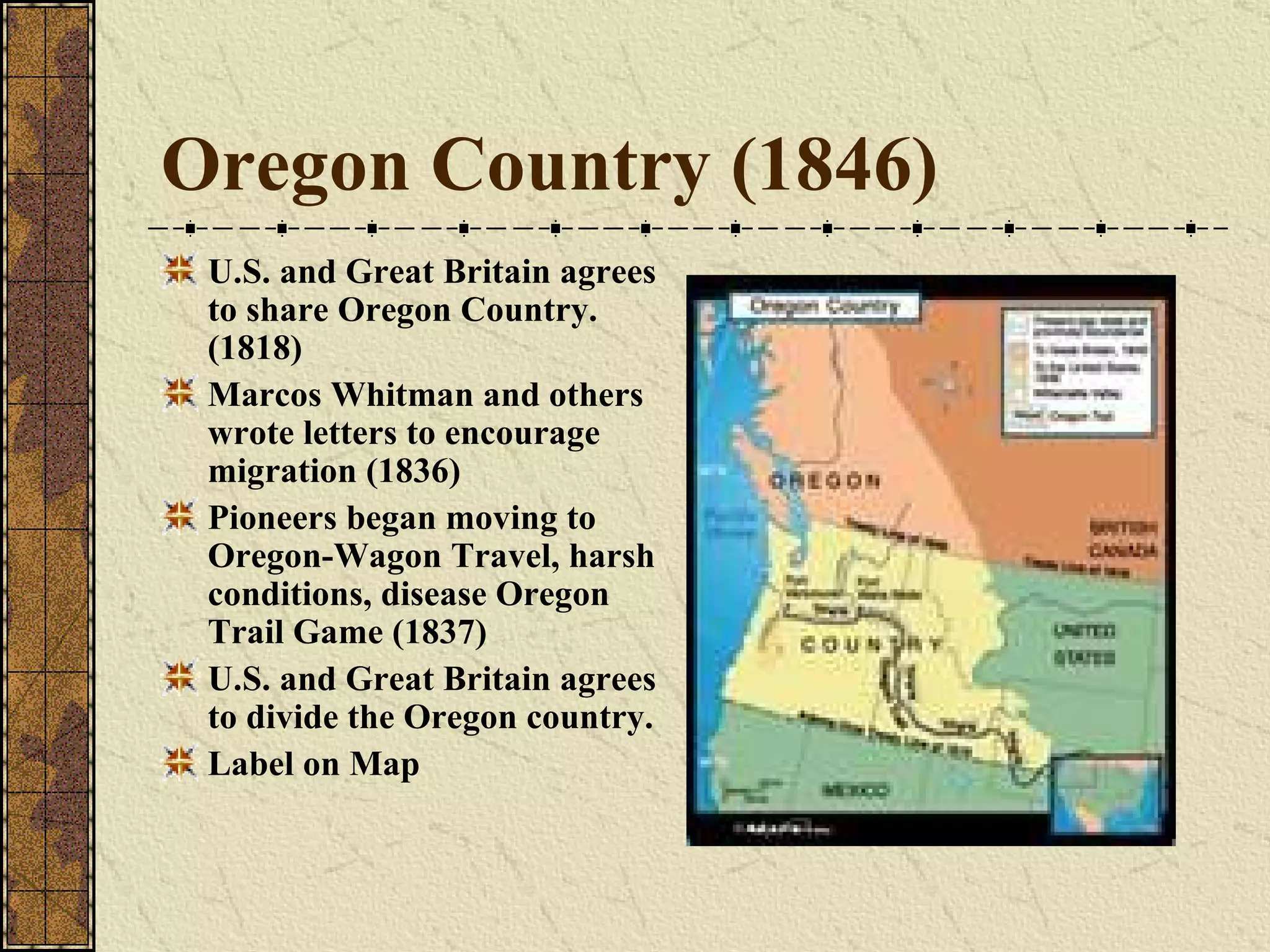 Manifest destiny land territories | PPT