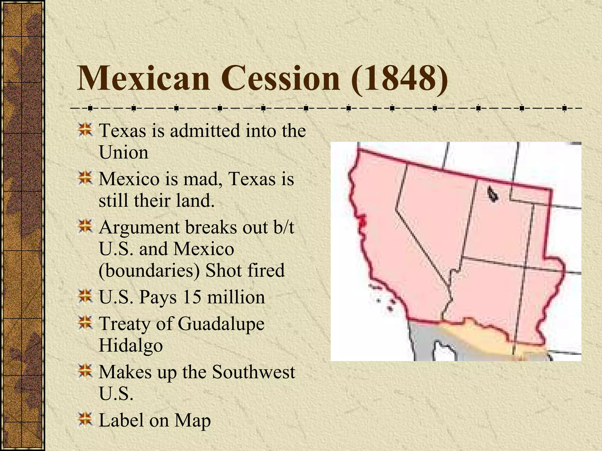 Manifest destiny land territories | PPT