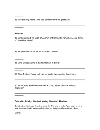 Manifest destiny guided notes | DOCX