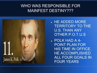 Manifest destiny (with a growth map) | PPT