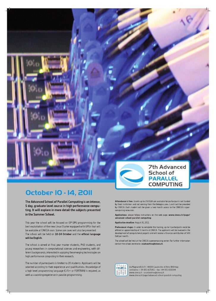 7th Advanced School Of Parallel Computing