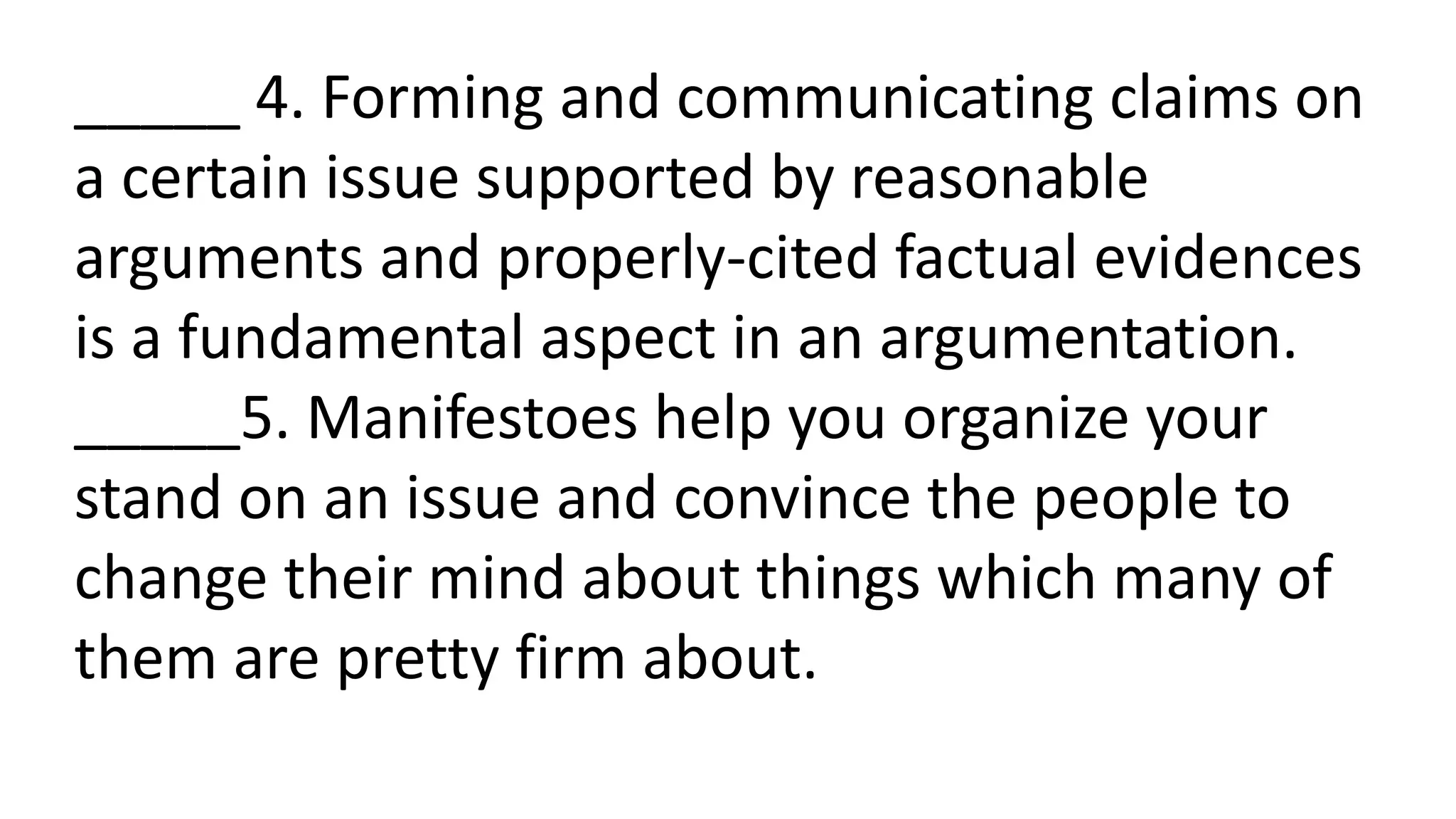 ENGLISH FOR ACADEMIC AND PROFESSIONAL PURPOSES - MANIFESTO | PPTX