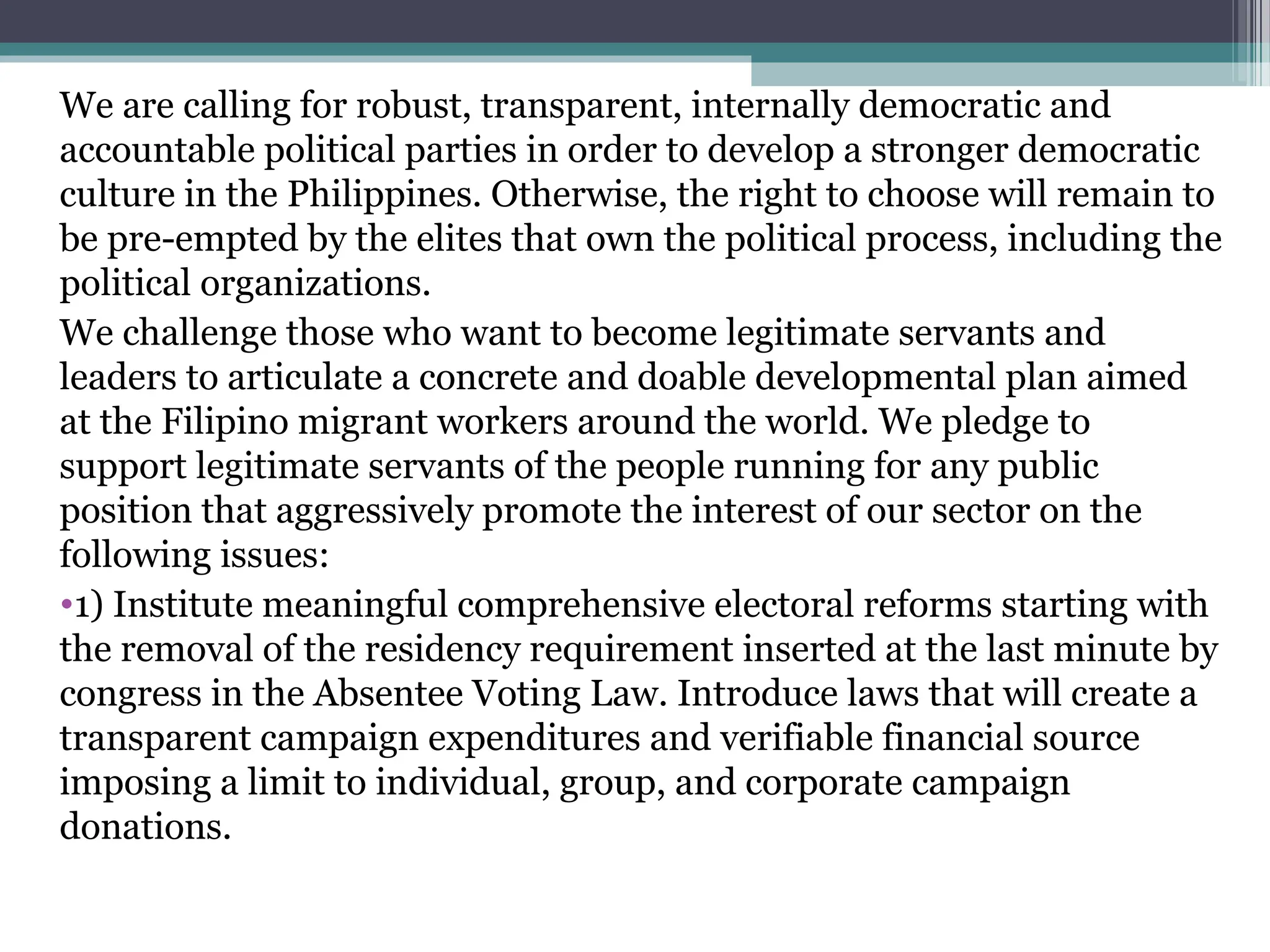 Manifesto in English for Academic and Professional Purposes | PPT