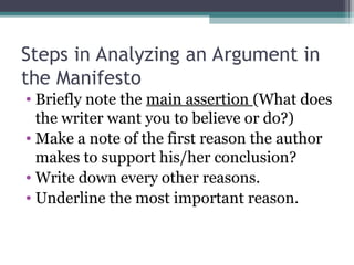 Manifesto in English for Academic and Professional Purposes | PPT