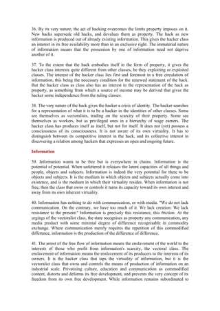 Manifesto hacker | DOC | Programming Languages | Computing