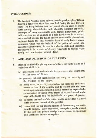President Hilla Limann's Manifesto | PDF | Civic affairs | Politics