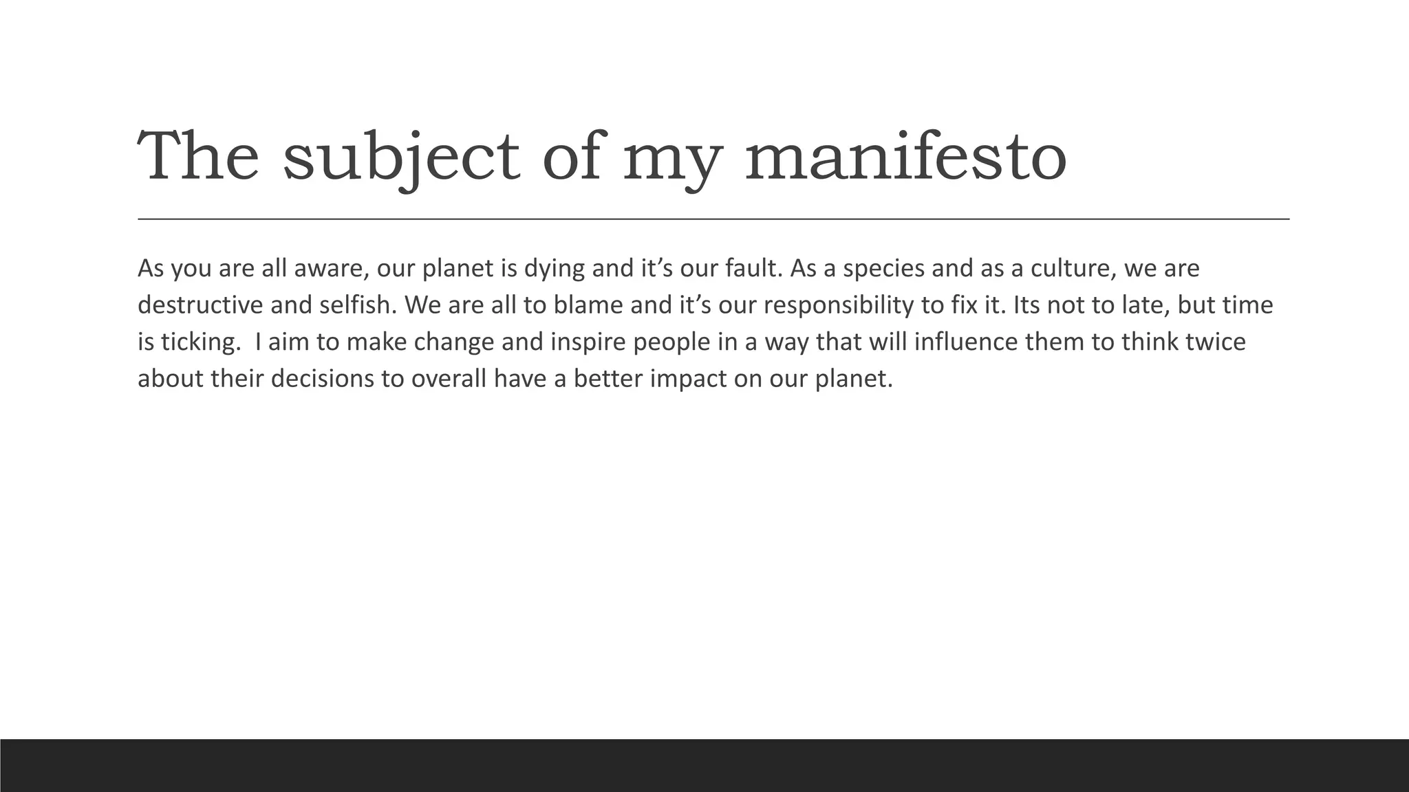 Manifesto presentation | PPT