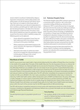 MANIFESTOS ANALYSIS REPORTS OF ALL PARTIES OF PAKISTAN | PDF