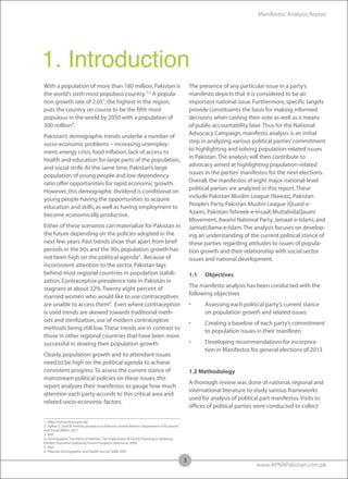 MANIFESTOS ANALYSIS REPORTS OF ALL PARTIES OF PAKISTAN | PDF