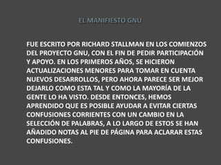 MANIFIESTO GNU | PPT