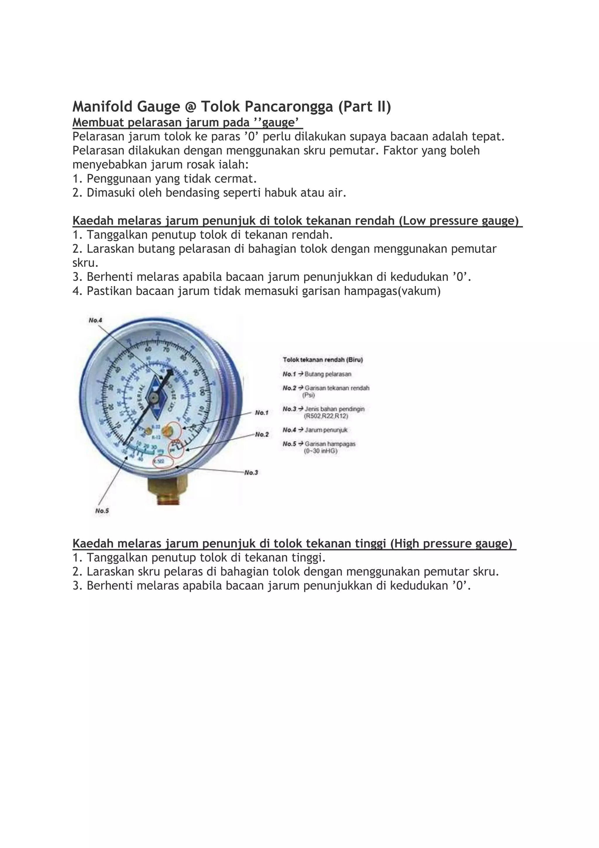 Manifold gauge | DOCX