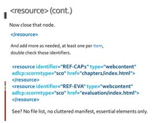 manifest file on SCORM 1.2 | PPTX