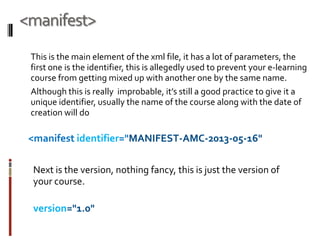 manifest file on SCORM 1.2 | PPTX