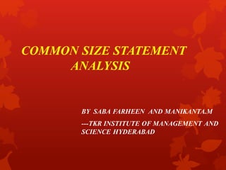 common size statement analysis pdf by Manikanta | PDF